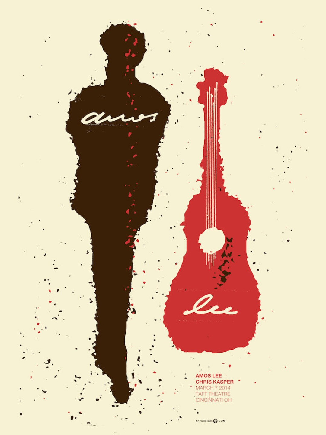 Amos Lee March 2014 Limited Edition Gig Poster by Powerhouse Factories ...