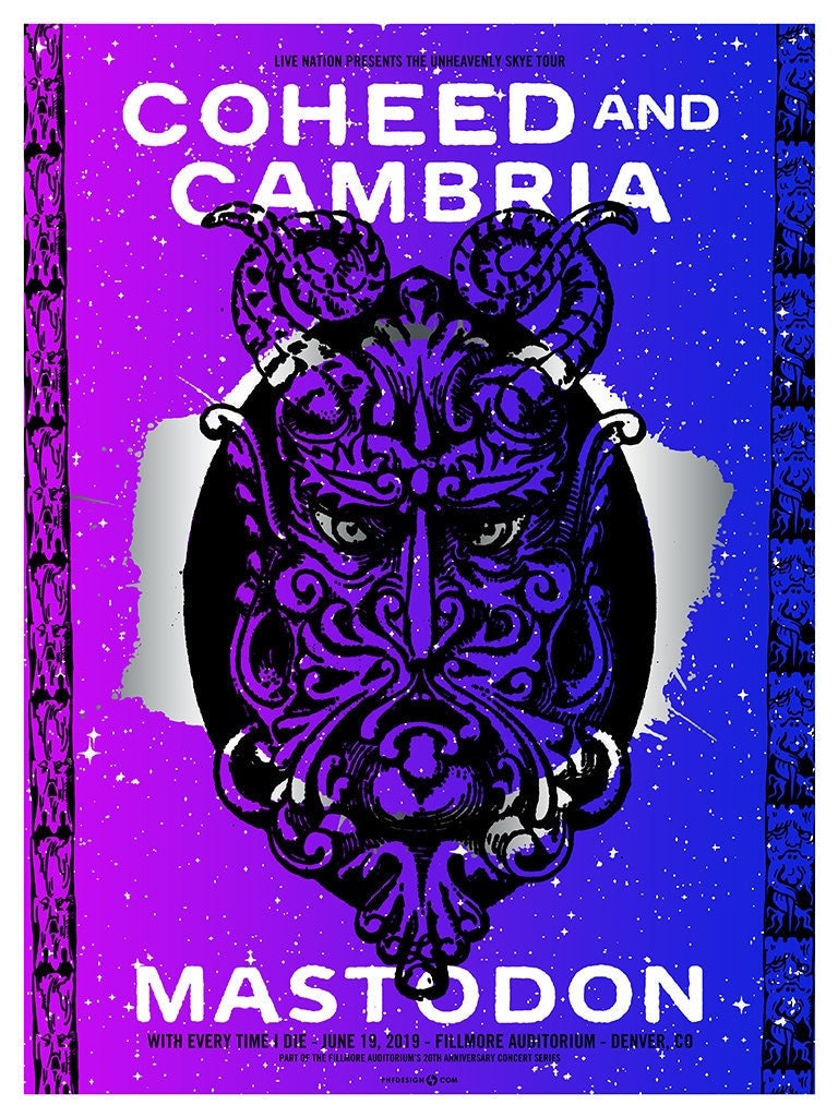Coheed and Cambria + Mastodon Screen Printed Gig Poster by Powerhouse ...