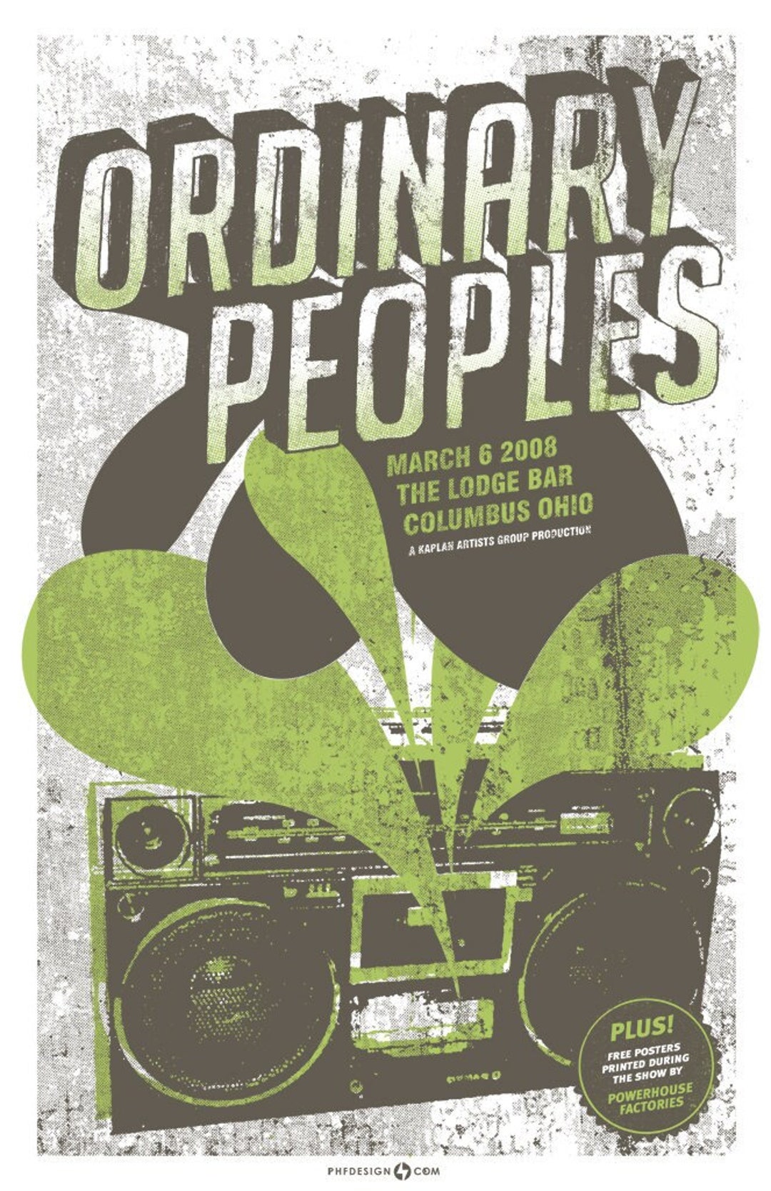 Ordinary Peoples March 2008limited Edition Gig Poster by Powerhouse ...