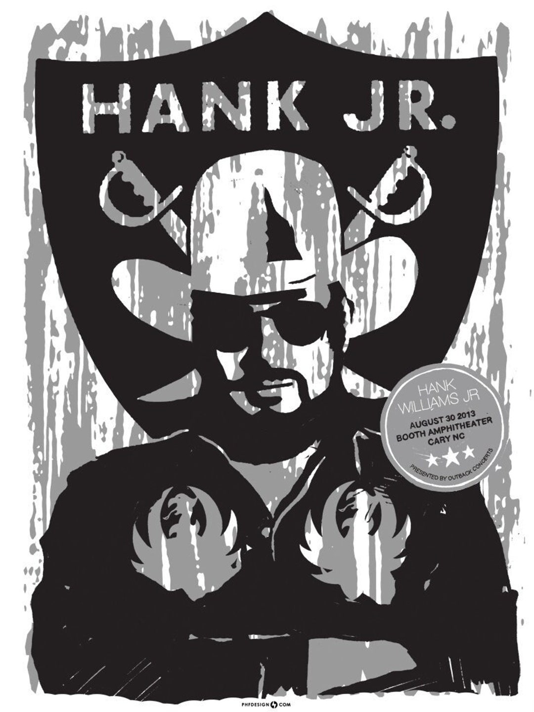 Hank Williams Jr. August 2013 Limited Edition Gig Poster by Powerhouse ...