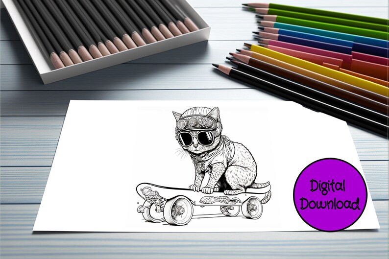 Steampunk Cats: Digital PDF Download Coloring Book Pages for - Etsy