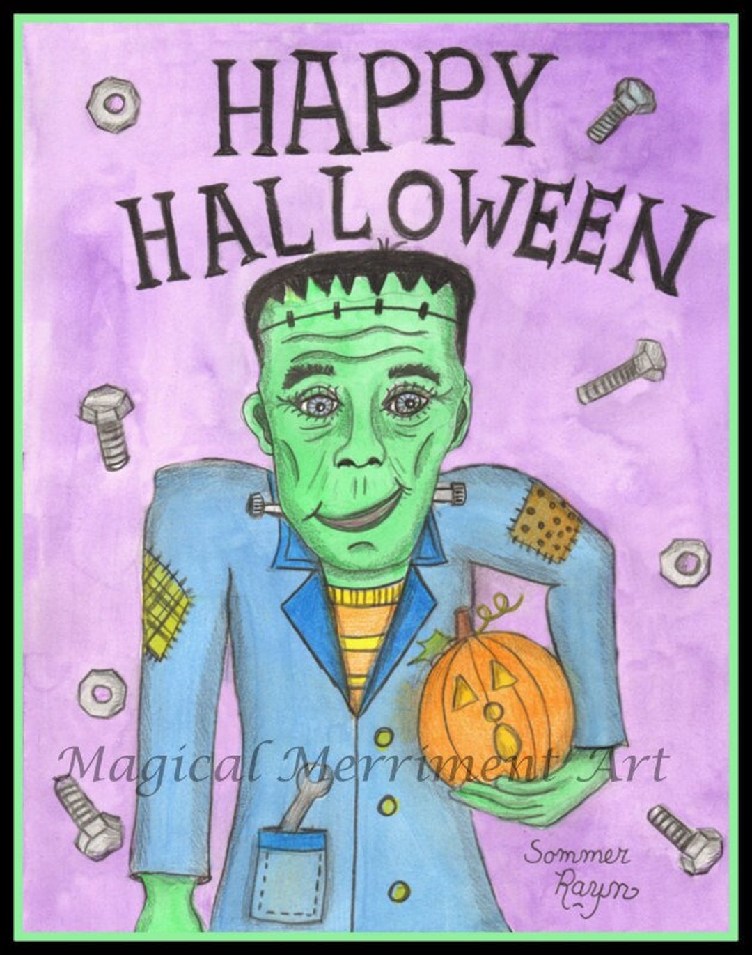 Happy Monster Just Like Frankenstein, Jack-o-lantern, Halloween, Fun ...