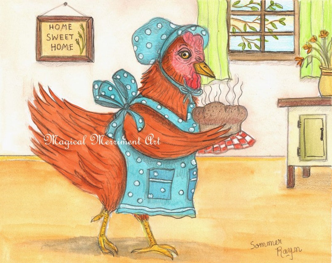 The Little Red Hen is Baking Her Favorite Bread in the Kitchen, Food ...
