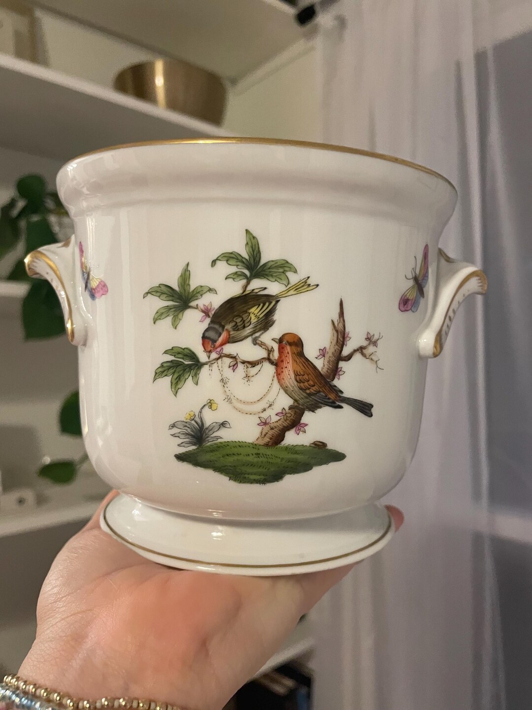 Herend Hungary rothschild Large Cachepot/planter. - Etsy