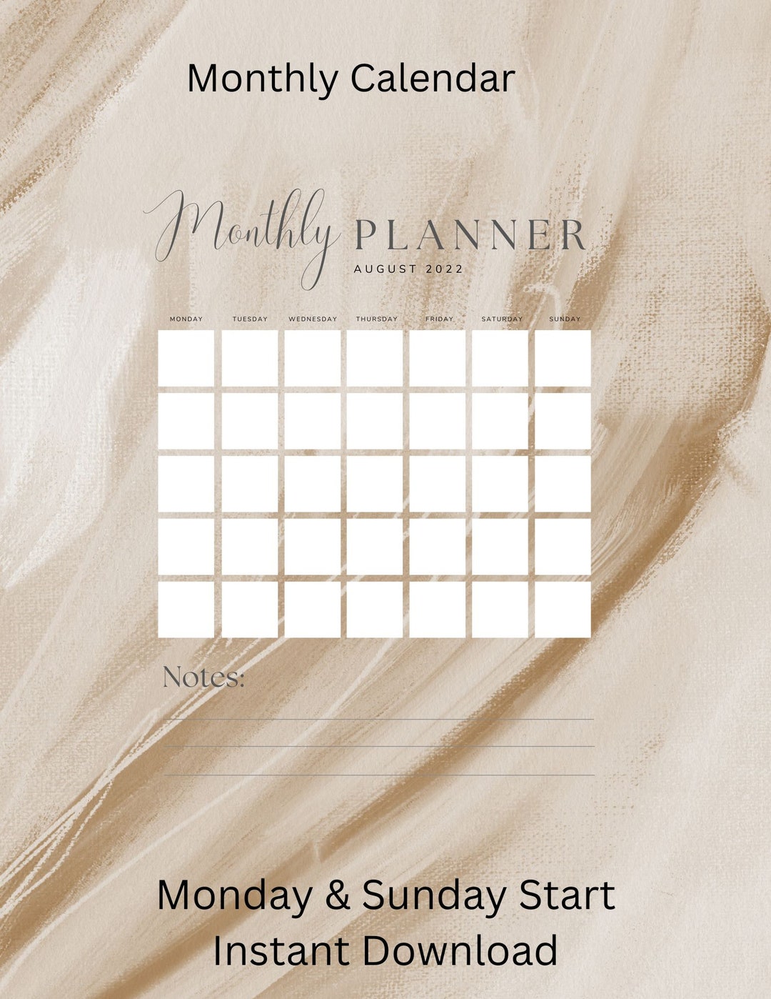 2023 Calendar | Digital Monthly Planner | Printable Calendar| Monday ...