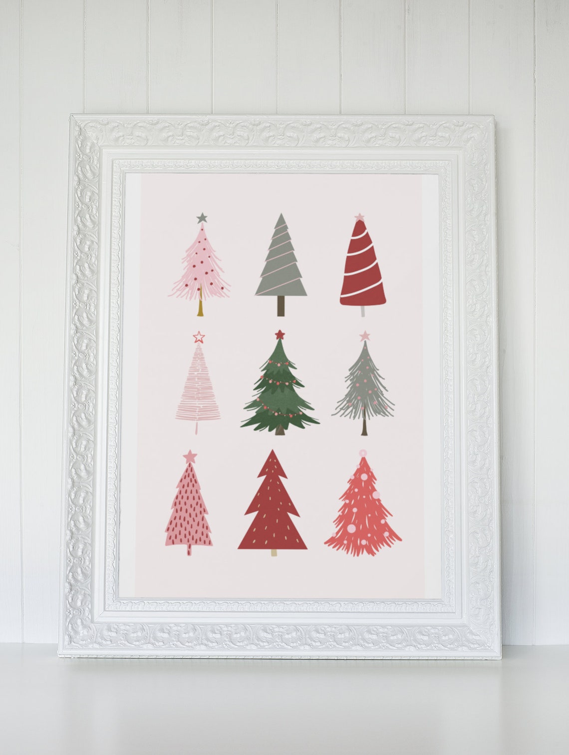Christmas Tree Art Print Holiday Wall Art Minimal Christmas Decor ...