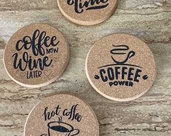 Laser Engraved Cork Coasters - Etsy