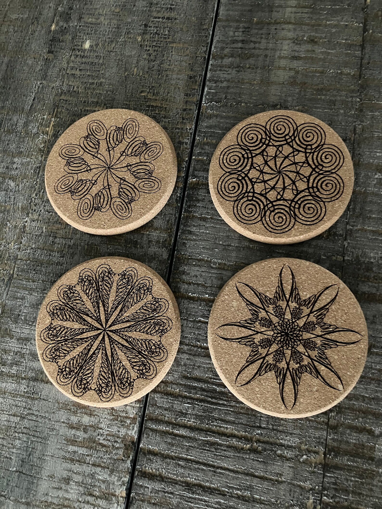 Laser Engraved Cork Coasters - Etsy