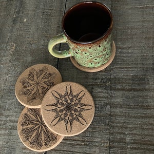 Laser Engraved Cork Coasters - Etsy
