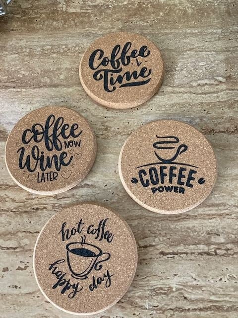 Laser Engraved Cork Coffee Coasters - Etsy
