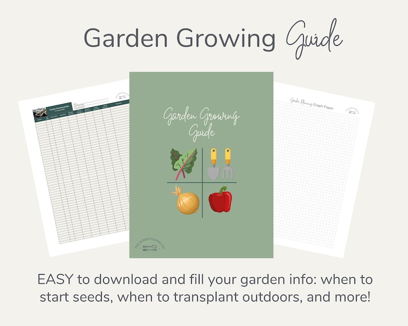 Garden Growing Guide | Digital Download | Garden Organizer | Garden ...