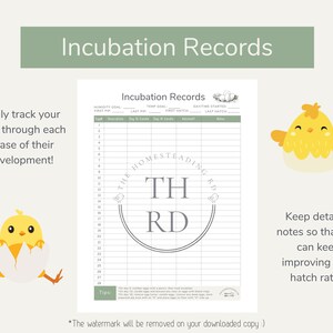 Incubation & Broody Hen Records | Incubation Tracker | Hatching Eggs ...