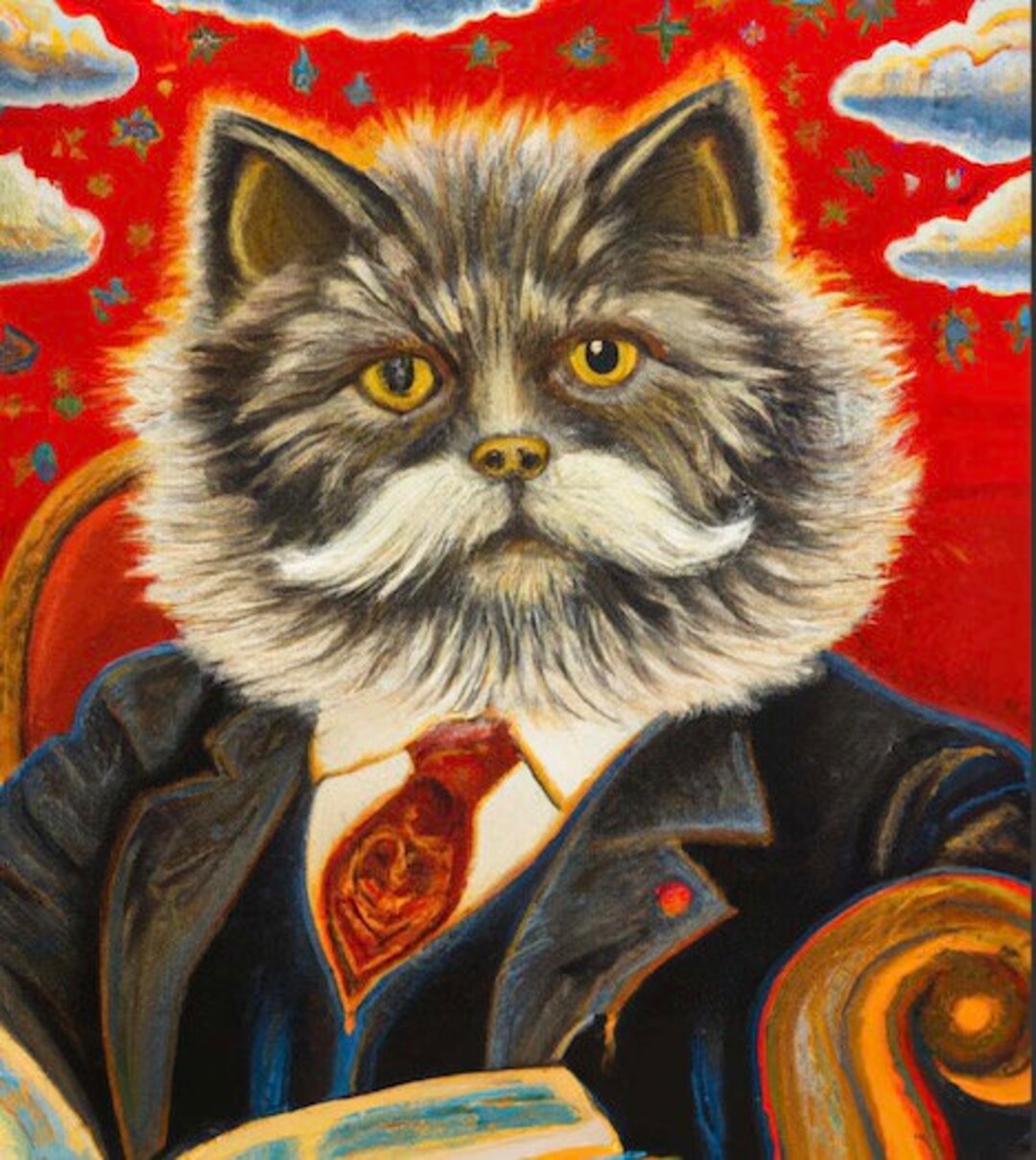 Cat Karl Marx - Digital Download (PNG) - Etsy