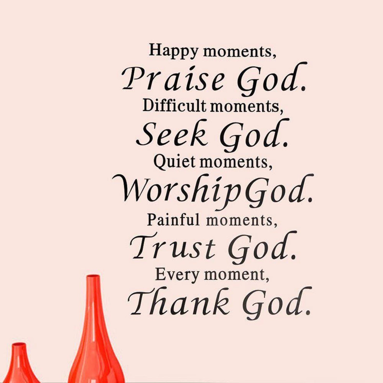 Praise Seek Worship Trust Thank God Wall Decal Sticker | Home Decor for ...