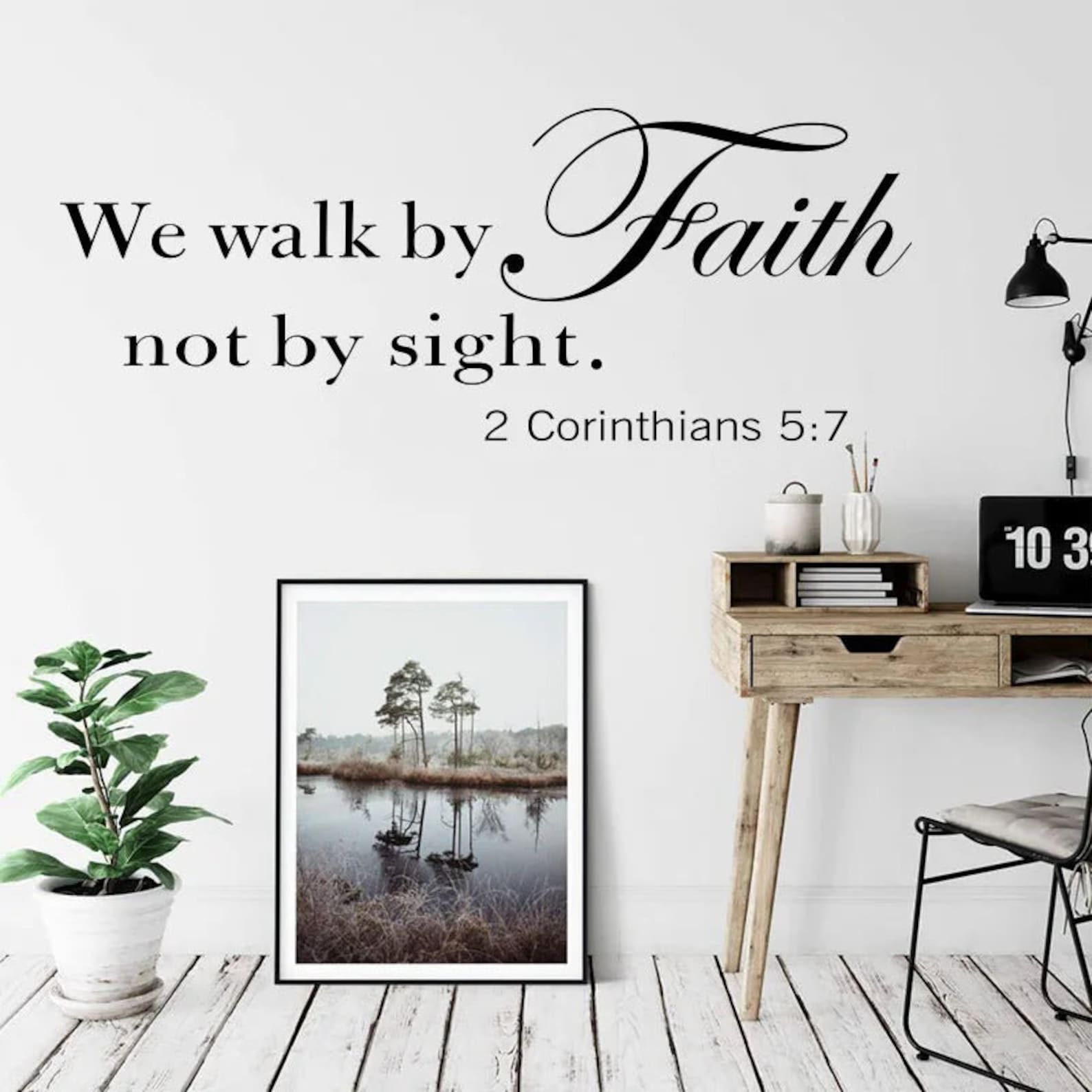 We Walk by Faith Not by Sight Wall Sticker | Christian Bible Scripture ...