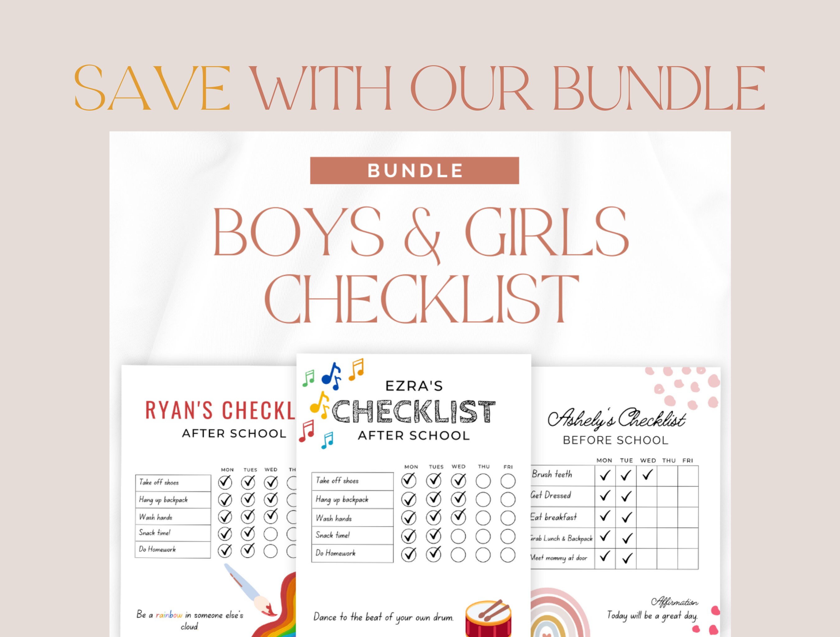 Daily Checklist for Boys to Do List Template Kids Routine Chart Kids ...
