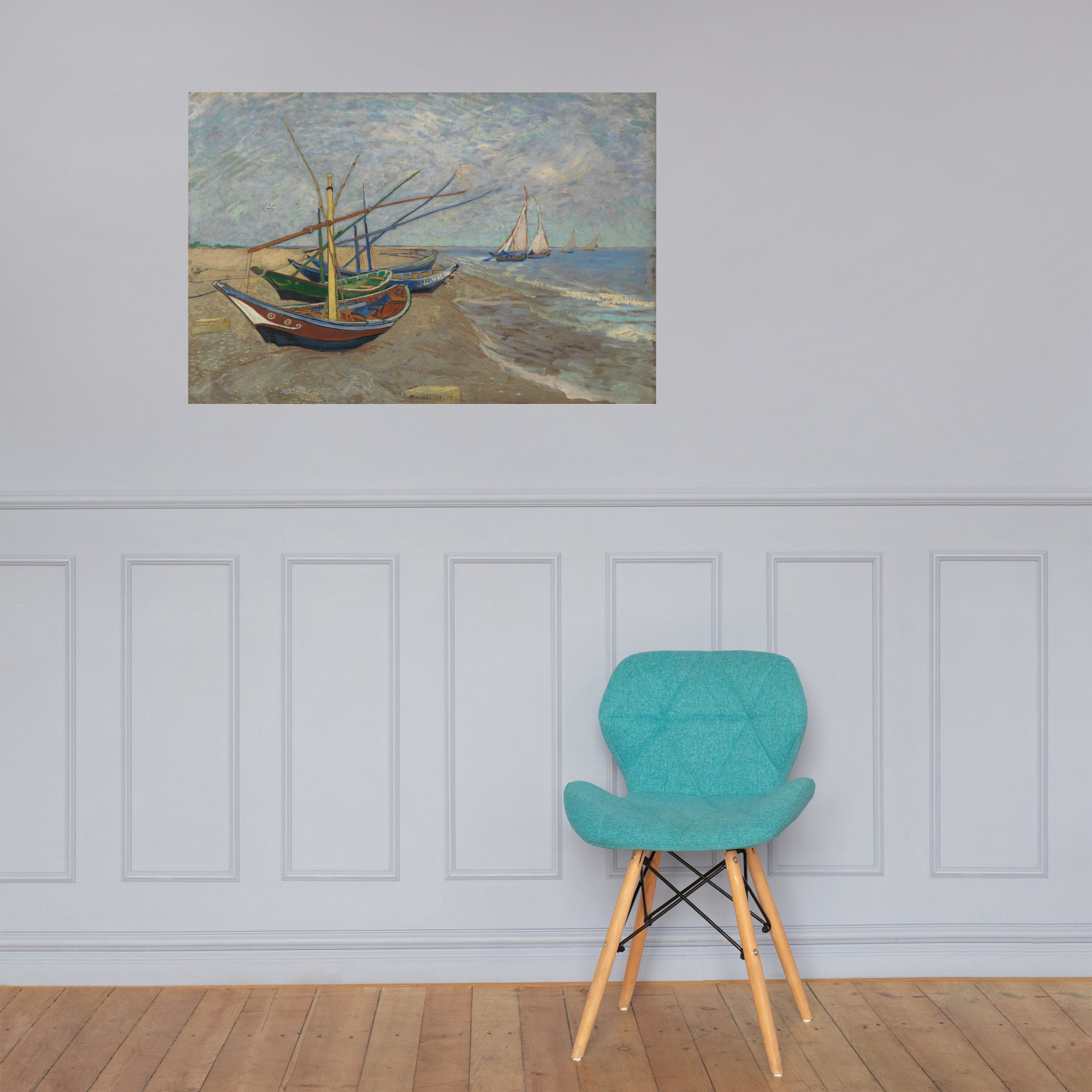 Vincent Van Gogh's Fishing Boats on the Beach - Museum Quality Fine Art ...