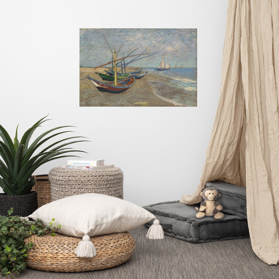 Vincent Van Gogh's Fishing Boats on the Beach - Museum Quality Fine Art ...