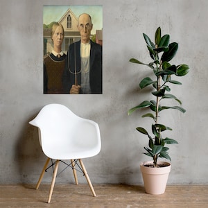 Grant Wood American Gothic Hi-res Fine Art Wall Print, Office & Home ...