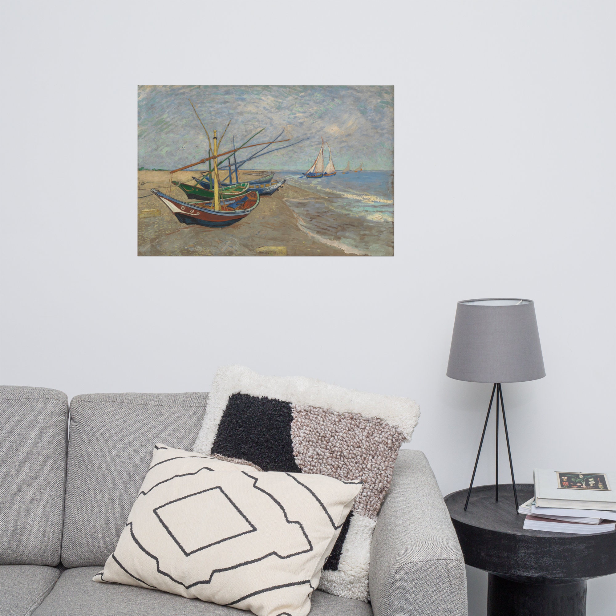 Vincent Van Gogh's Fishing Boats on the Beach - Museum Quality Fine Art ...