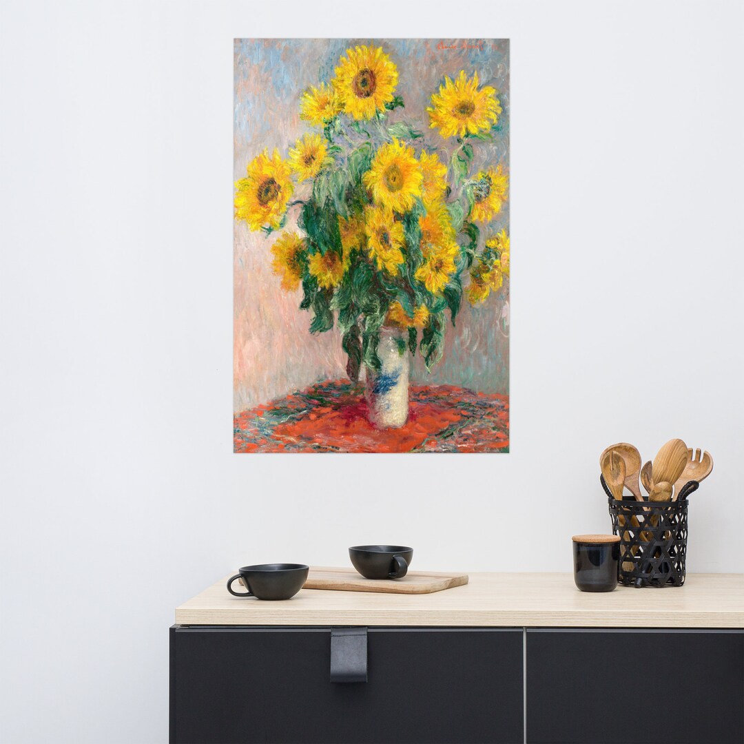 Sunflower Bouquet by Monet - Museum Quality Wall Art for Office and ...