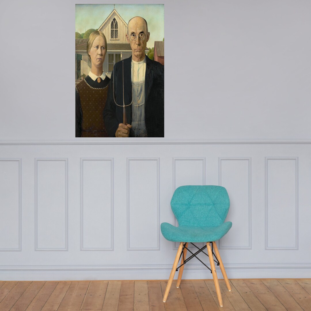 Grant Wood American Gothic - Hi-res Fine Art Wall Print, Office & Home ...