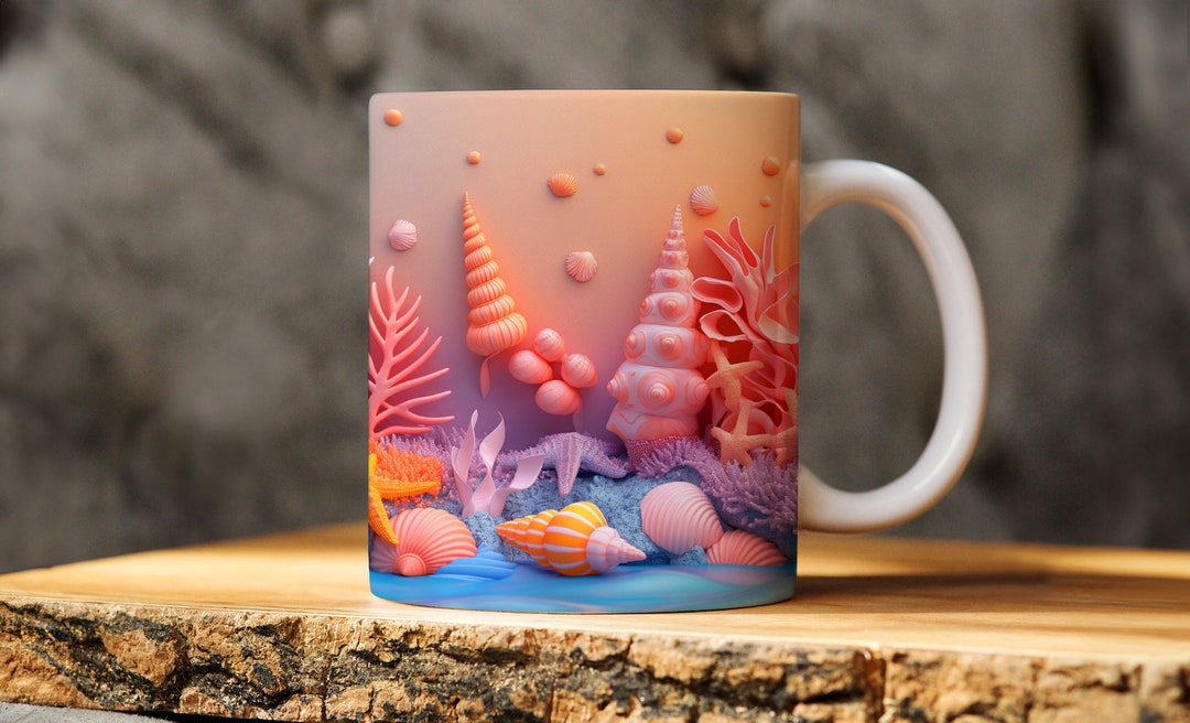 Ocean Mug, Coral Reef Mug, Summer Coffee Mug, Beach Mug, Coral Reef Mug ...