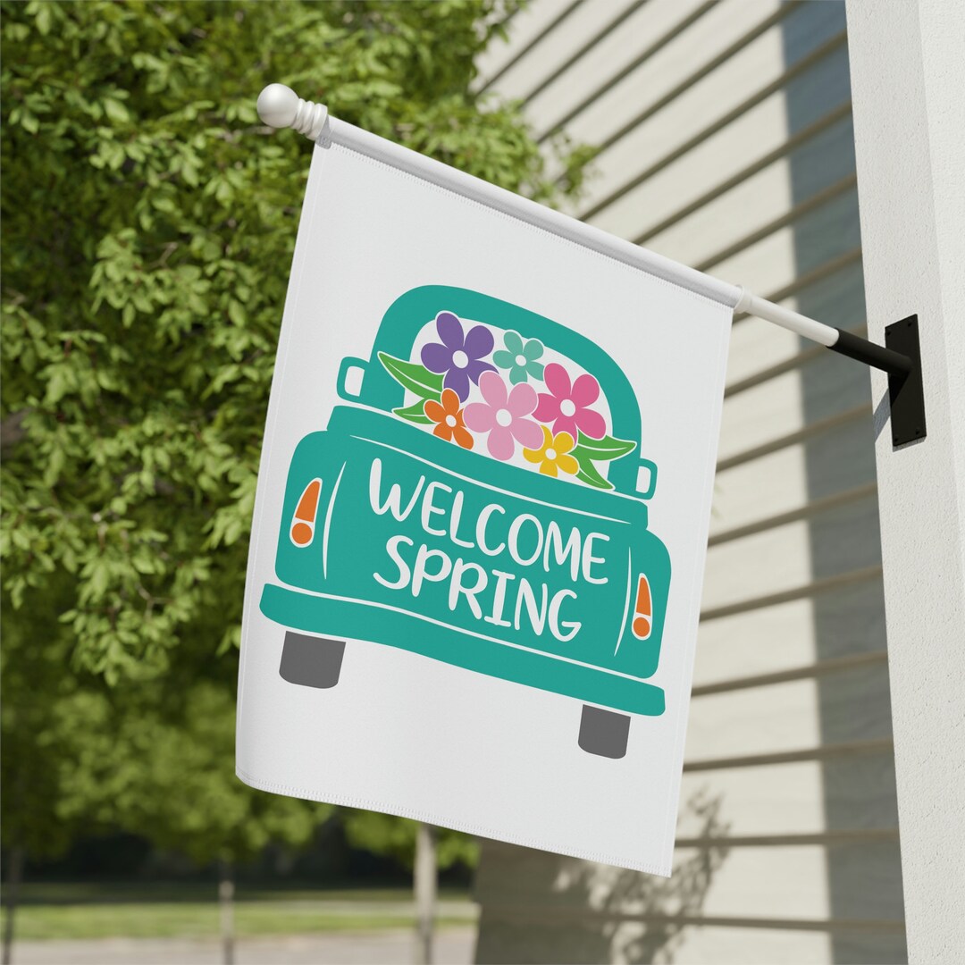 Welcome Spring Flag, Spring House Flag, Spring Garden Flag, Outdoor ...