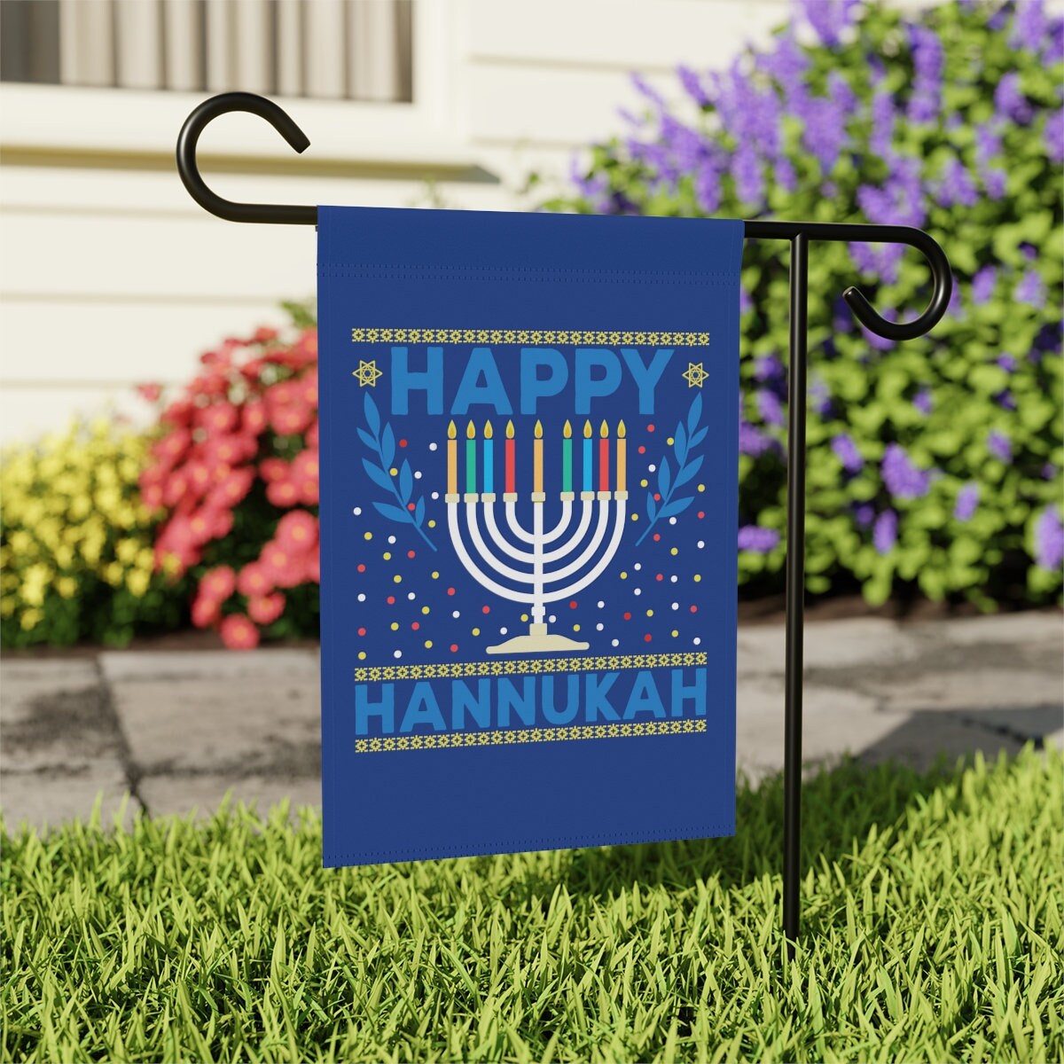 Happy Hanukkah Flag, Happy Hanukkah House Flag, Hanukkah Garden Flag ...