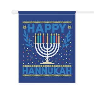 Happy Hanukkah Flag, Happy Hanukkah House Flag, Hanukkah Garden Flag ...
