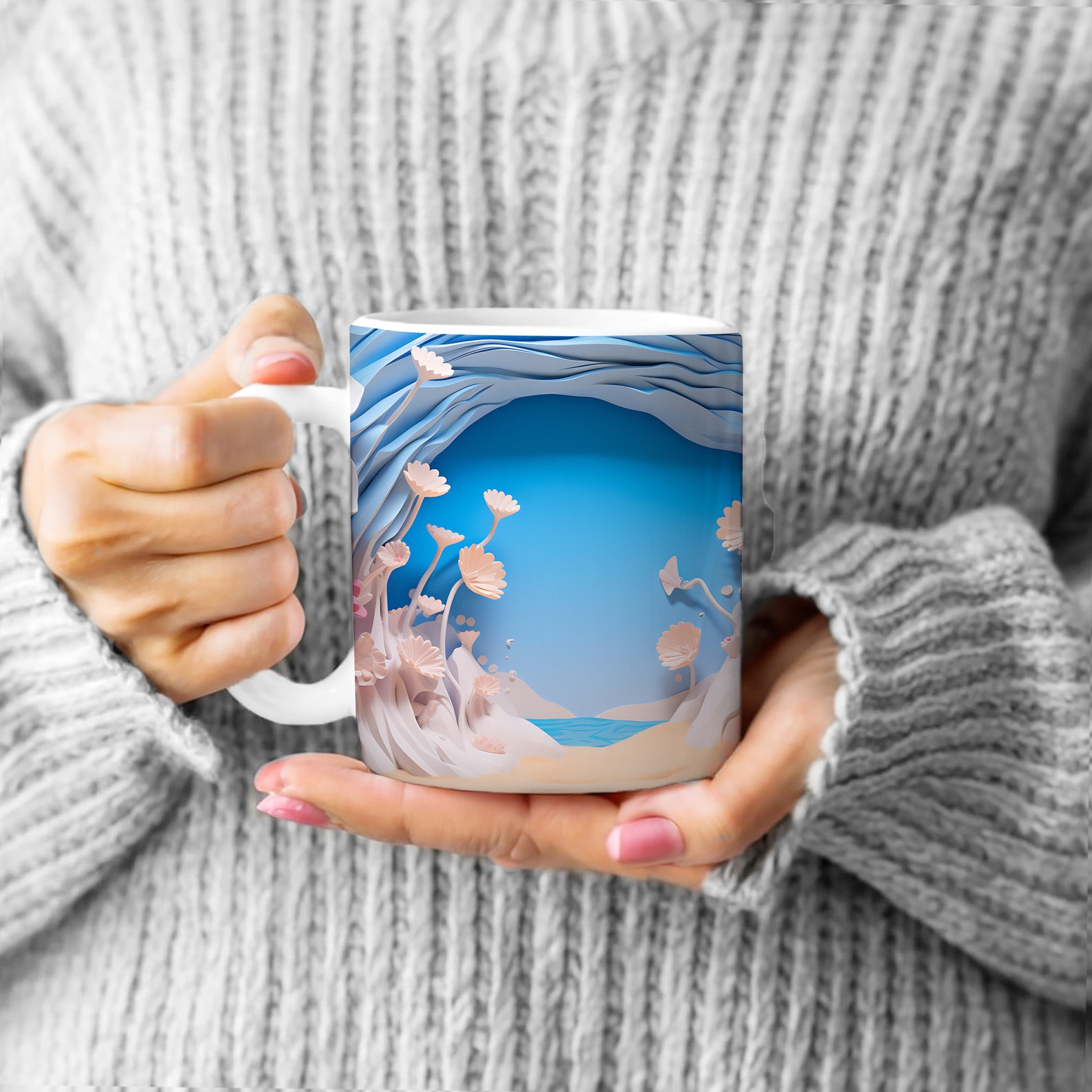 3D Beach Coffee Mug, 3D Ocean Mug, 3D Mug, Beach Mug, Beach Inspired ...