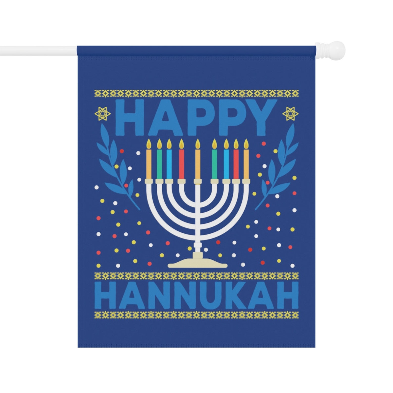 Happy Hanukkah Flag, Happy Hanukkah House Flag, Hanukkah Garden Flag ...