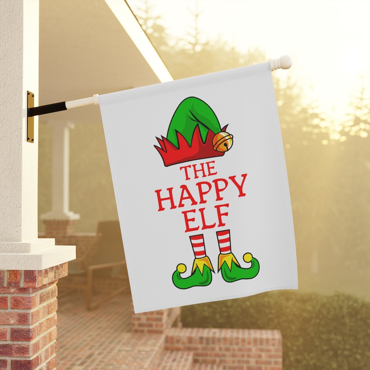 The Happy Elf Flag Christmas House Flag Funny Garden Flag - Etsy
