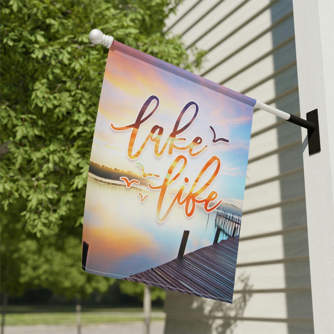 Lake Life Flag, Lake House Flag, Summer Garden Flag, Lake House Decor ...