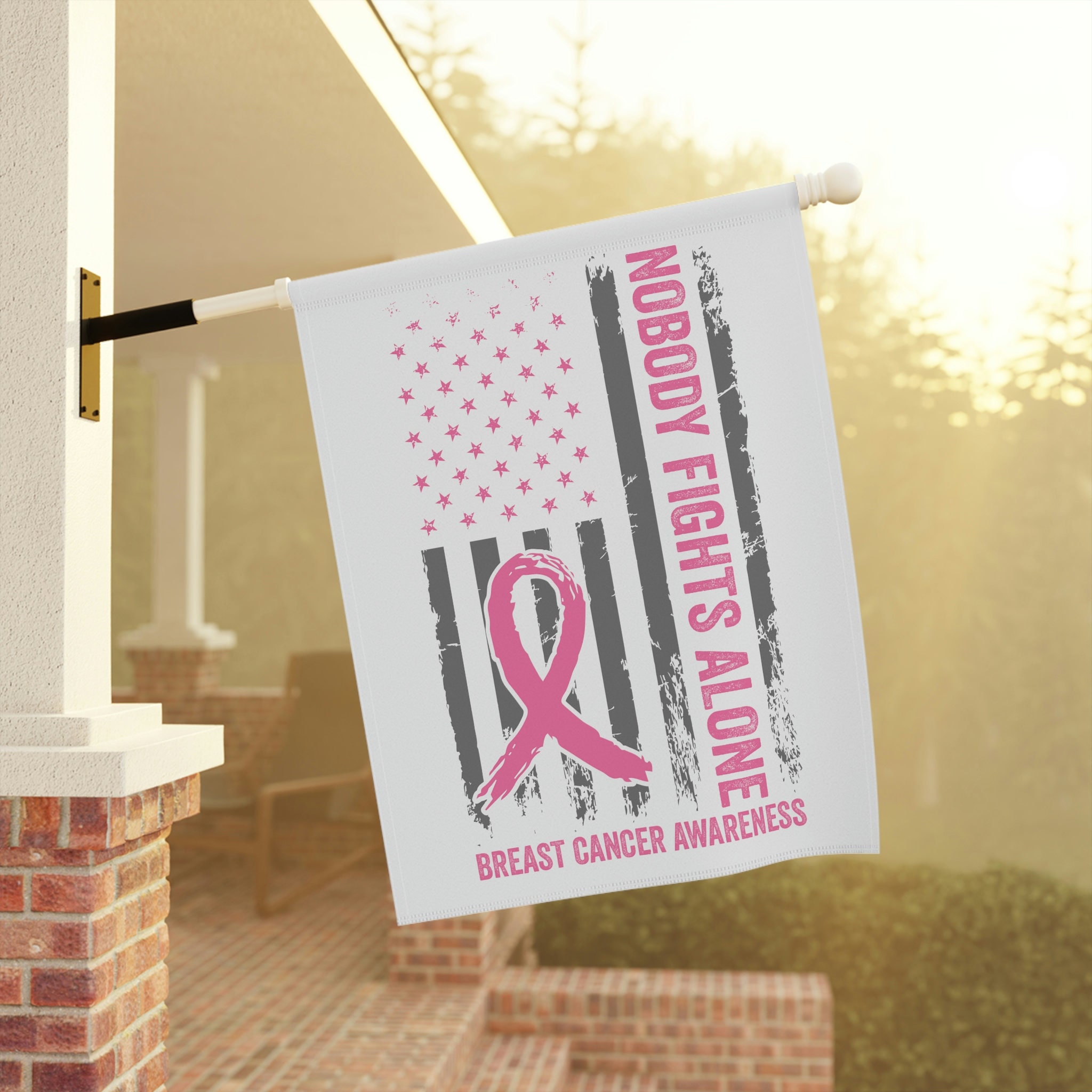 Breast Cancer Flag, Breast Cancer House Flag, Breast Cancer Garden Flag ...