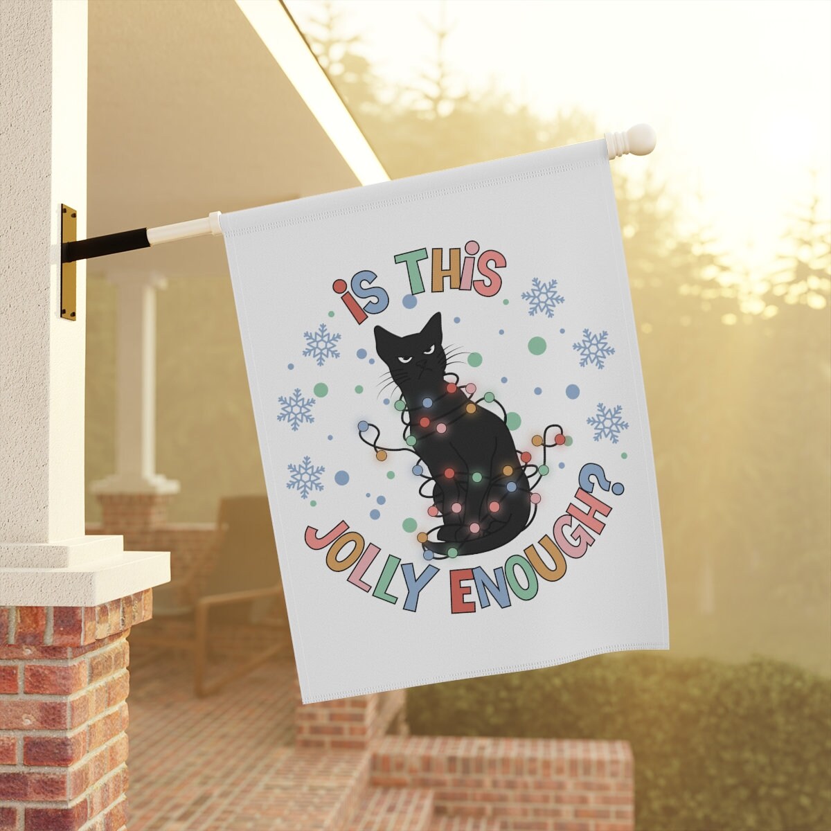 Is This Jolly Enough Flag Funny Cat Flag Funny Christmas - Etsy