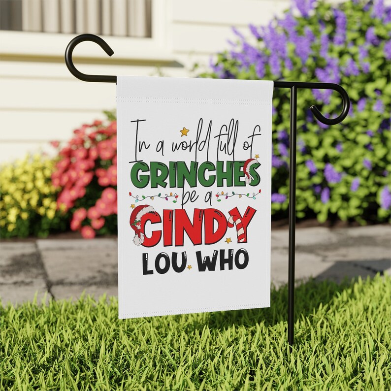 Grinch Flag, Cindy Lou Who House Flag, Grinch Garden Flag, Welcome Flag ...