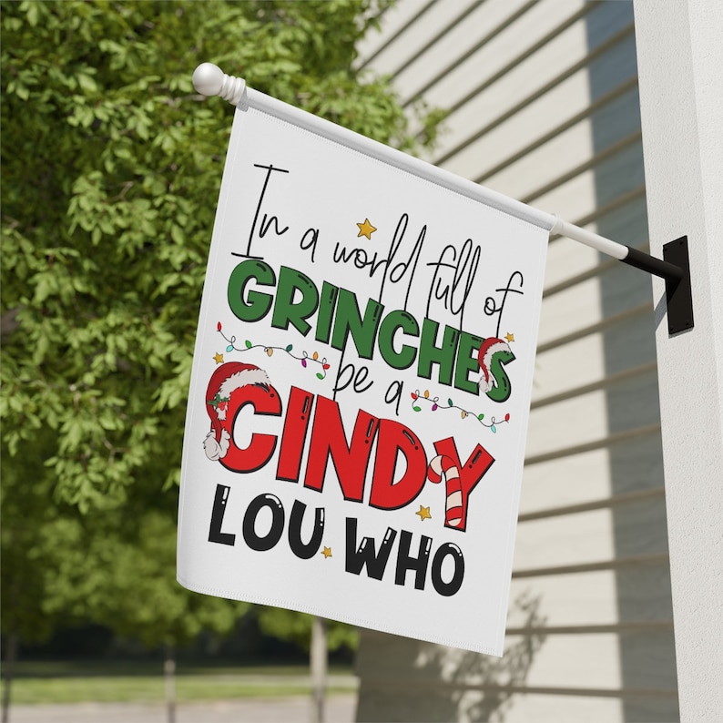 Grinch Flag, Cindy Lou Who House Flag, Grinch Garden Flag, Welcome Flag ...