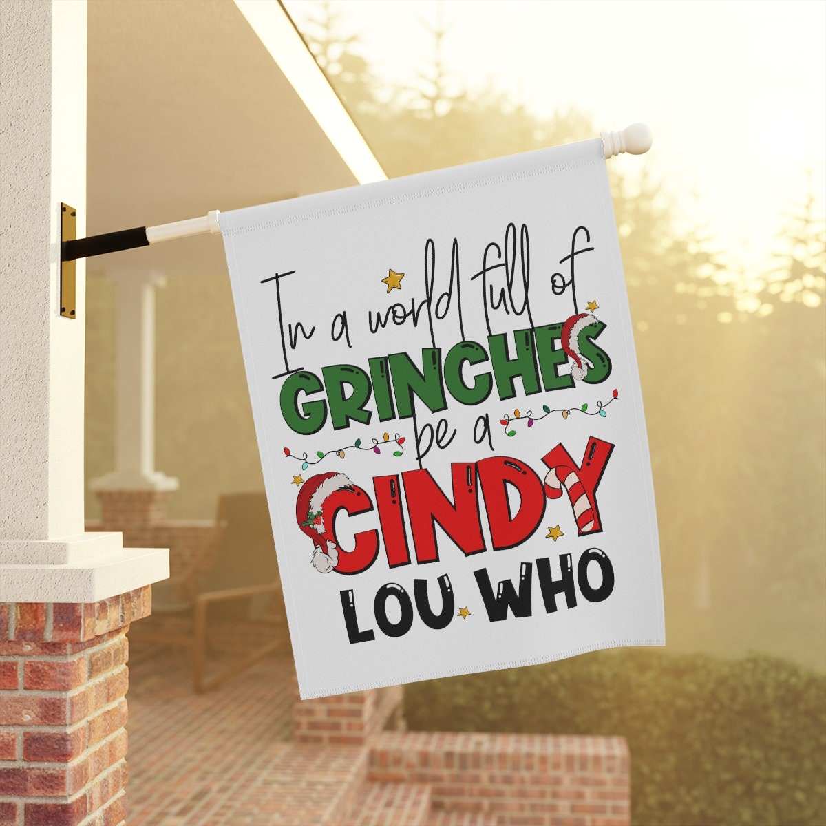 Grinch Flag, Cindy Lou Who House Flag, Grinch Garden Flag, Welcome Flag ...