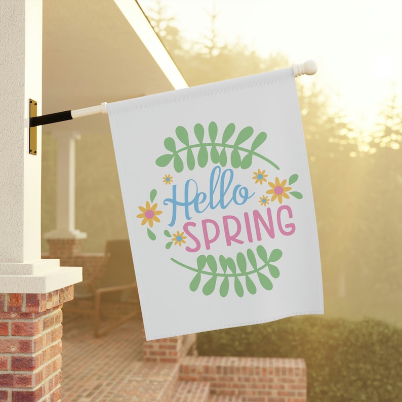 Hello Spring Flag, Spring House Flag, Spring Garden Flag, Spring Decor ...