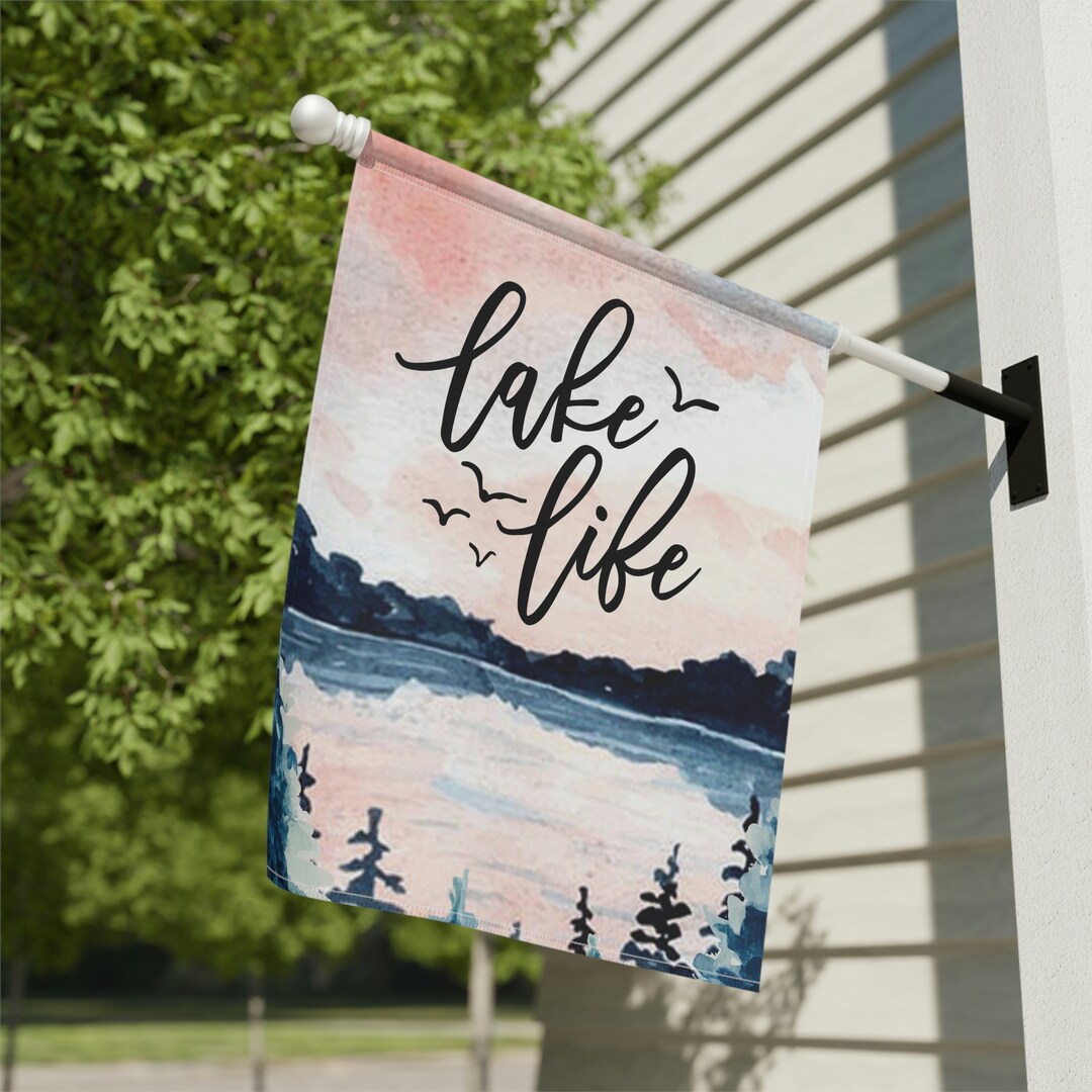 Lake Life Flag, Lake House Flag, Summer Garden Flag, Lake House Decor ...