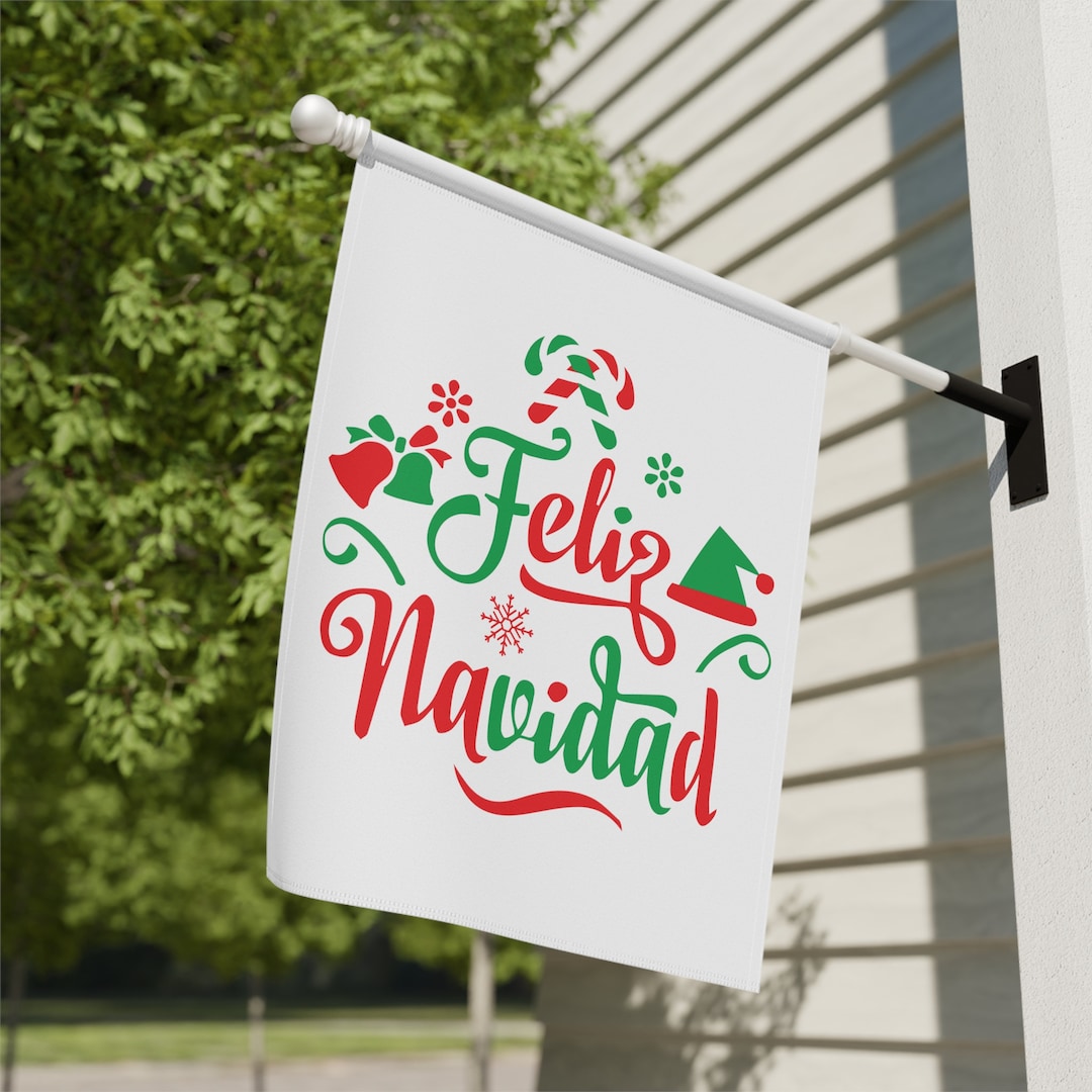 Feliz Navidad Flag, Christmas House Flag, Feliz Navidad Garden Flag ...