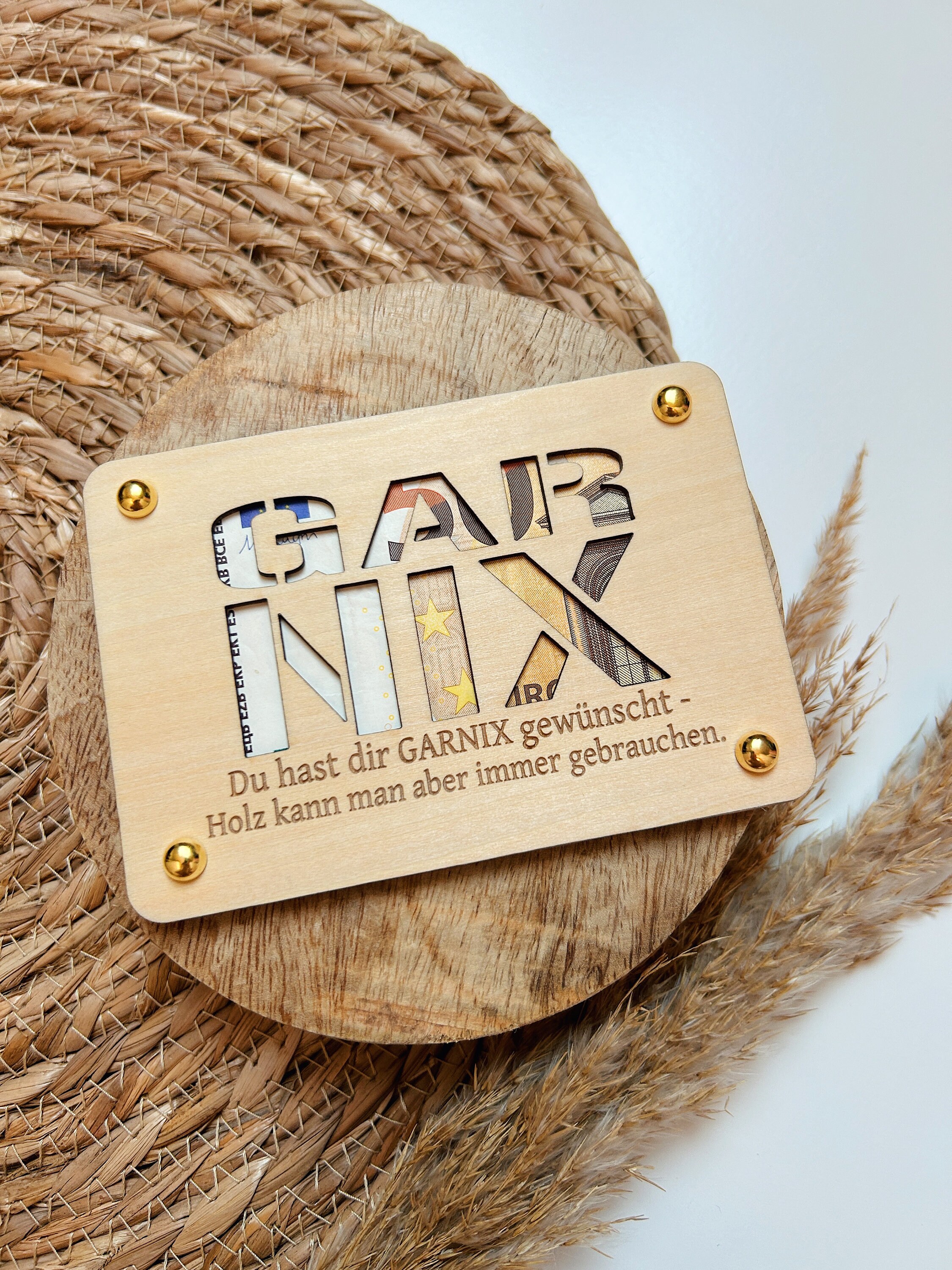 Geldgeschenk Geldgeschenk aus Holz Holzkarte GARNIX - Etsy.de