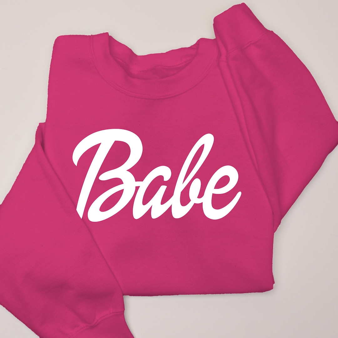 Cursive Doll Babe Logo Sweatshirt, Babe Sweatshirt, Valentine's Day ...