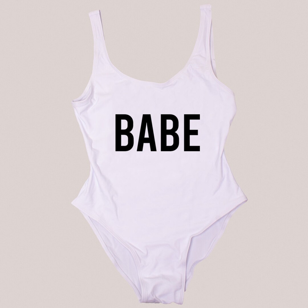 Babe Boxy One Piece Swimsuit, Boxy Script, One Piece Swimsuit, Swimwear ...