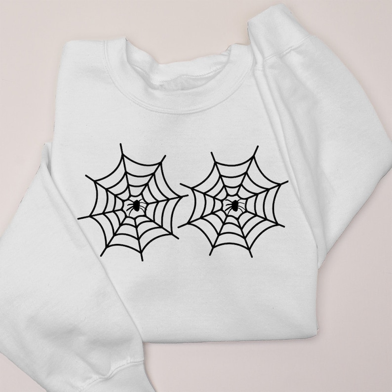 Spiderweb Chest Sweatshirt, Halloween Crewneck, Spooky Halloween Shirt ...