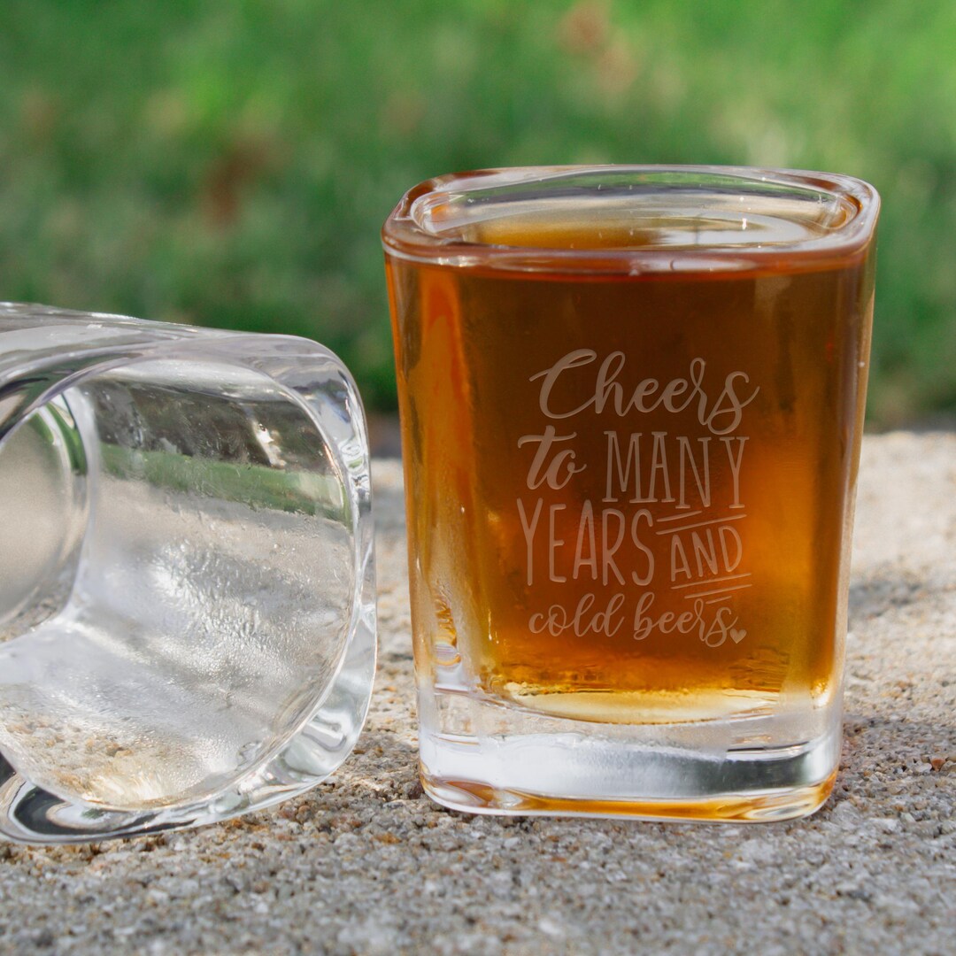 Shot Glass Pack, Cheers to Many Years & Cold Beers, Pack of Shot ...