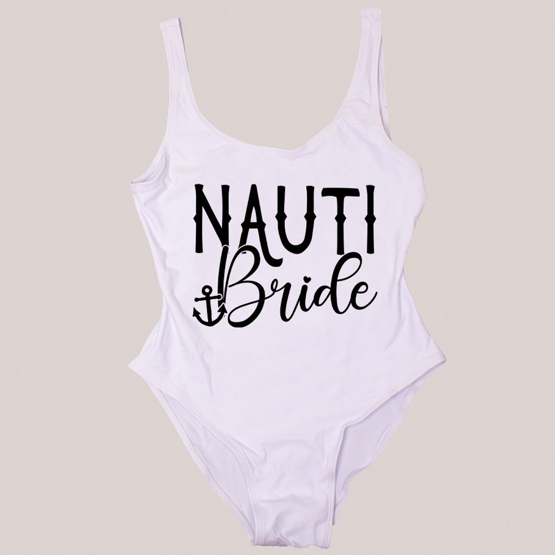 Nauti Bride One Piece Swimsuit, Nautical, One Piece Swimsuit, Swimwear ...