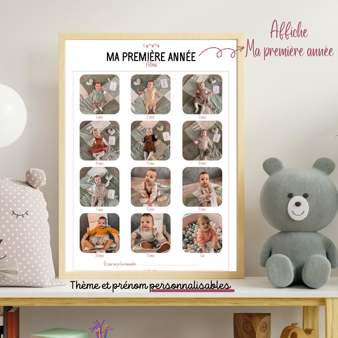 Affiche ma première année Affiche à compléter Affiche dates bébé ...