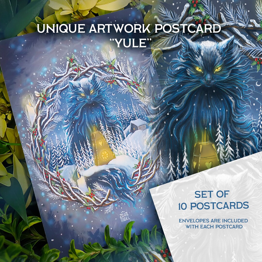 Set of 10 A6 Postcards 148x105 With Envelopes Yuletide Wishes ...